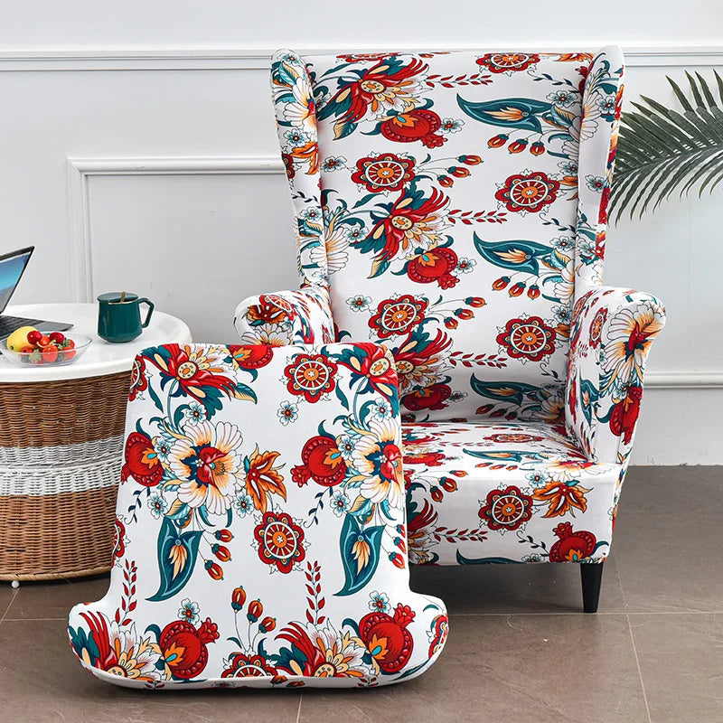 Stretch Wingback Chair Sofa Slipcover 2Pieces/set Sofa Cover Furniture ...